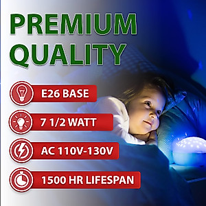 Mandala Crafts Low Wattage Light Bulbs for Signs and Indicators G40, S11, 7.5 W, E26 Base, 6 Pack