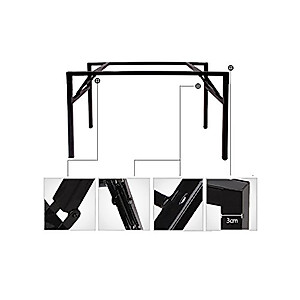 Need Home Office Desk 47 inches Folding Computer Table Workstation No Install, Teak and Black