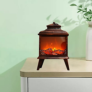 Backbayia 3D Hanging Flameless Lantern Retro Style Decorative Night Lamp for Home Living Room Garden Office (31x15.5x48cm)