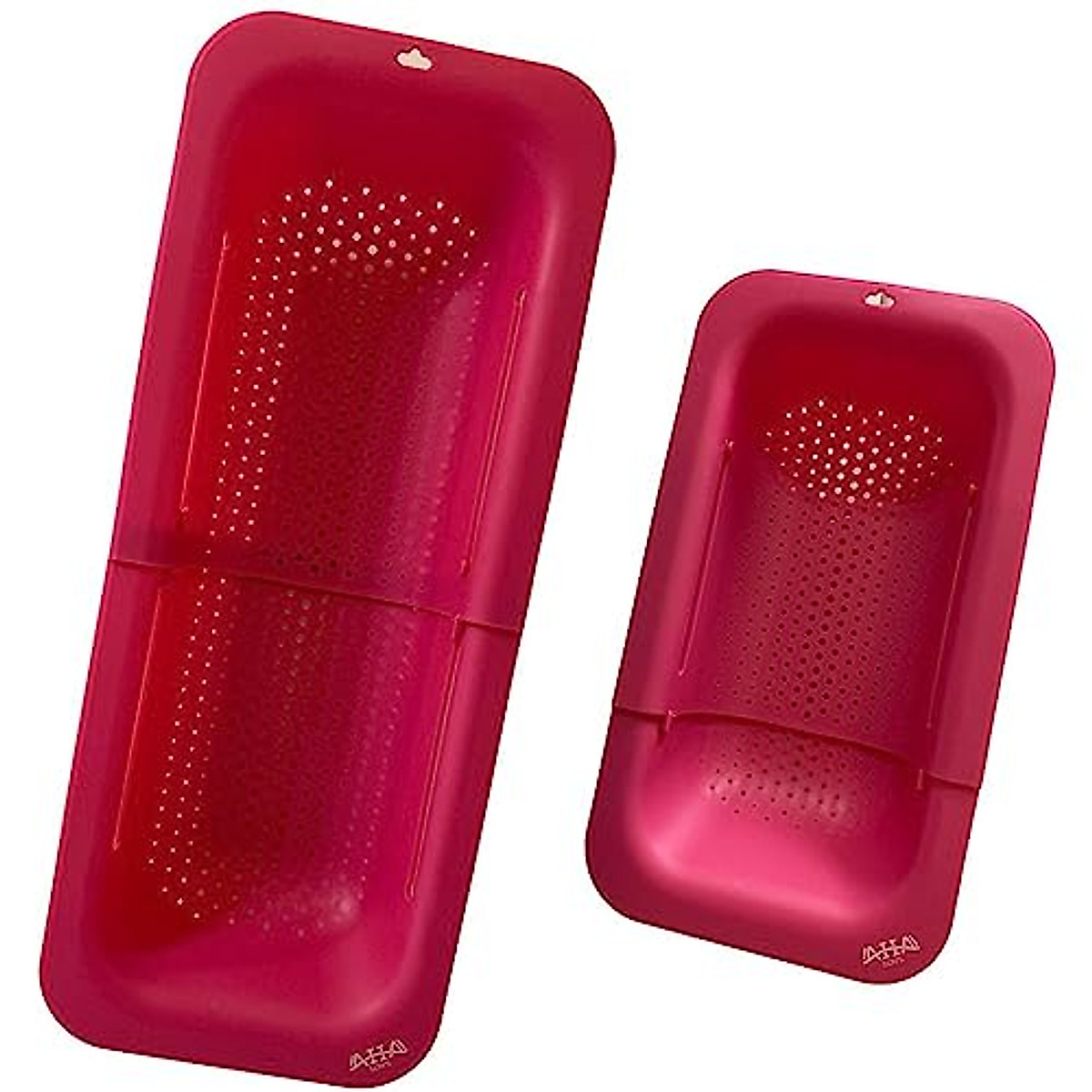 AHASON'S Adjustable Over The Sink Colander | Strainer 3 in1 Rinse Drain Dry |Food Grade Heat Resistant BPA free Dishwasher Safe | Drain Cooked Pasta Noodle | Dry Dishes Space Saver (Rose Red)