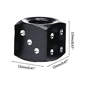SUWEILE SZSZ 5pcs Aluminum Dice Valve Caps Tire Air Valve Stem Cap Cover for Car Trunk Mountain Road Bike Bicycle Wheel 0212 (Color : Black)