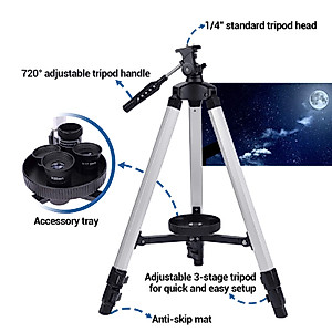 Telescopes for Adults Astronomy, 80mm Large Aperture for Astronomy Beginners, Adults 3 Rotatable Eyepieces Refractor Telescope 400mm/80mm with Tripod, Phone Adapter