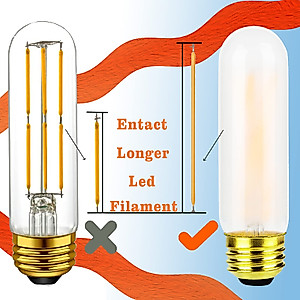 Yaoten T10 Dimmable Led Bulb, Frosted Led Light Bulb, 2W Equal to 25 Watt, 2700K Warm White Tubular Edison Bulb, E26 Base, for Cabinet, Displaying Cabinet, Pack of 3