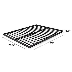 ZINUS Quick Lock Bunkie Board / Box Spring & Bed Slat Replacement / Metal Frame with Steel Slats / Easy Assembly, King, Bunkie Board only