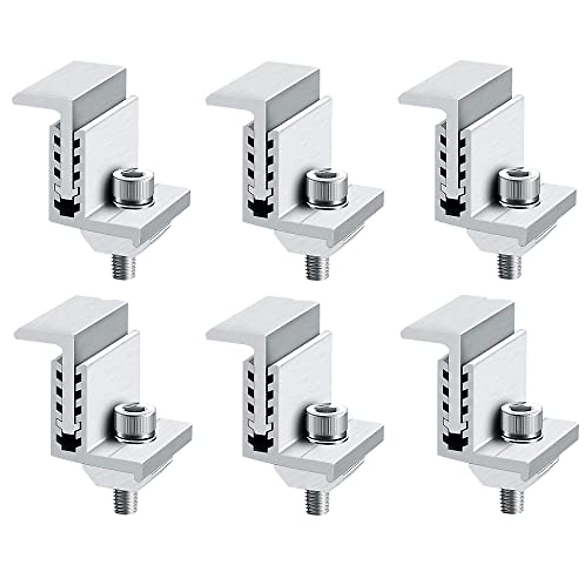 Solar Panel Clamps Solar Panel Mounting Rails for Solar Panel PV Mounting Hardware Solar Panel Accessories(6 Pack)
