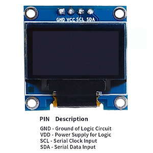 GeeekPi 5PCS 0.96 Inch OLED Module 12864 128x64 White Driver IIC Serial Display Board Module for Arduino, Raspberry Pi,Beagle Bone Black