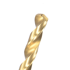 uxcell High Speed Steel Straight Shank Twist Drill Bit Fully Ground Titanium Coated 3.4mm Drill Diameter 70mm Total Length 33mm Drill Bit Length 2 Pcs