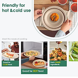 Gezond Compostable Paper Plates Set 300 Pieces Disposable Plates 10-inch Eco-friendly Paper Plates Heavy-duty Utensils and Napkins for Party, Made From Sugarcane Pulp