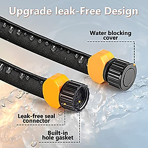 JAZIPO Premium Soaker Hose 15ft - Efficient Garden Drip Irrigation System - Heavy Duty Watering Hose Water-Saving, Linkable Sprinkler Hose, Garden Hose Kit for Consistent Watering