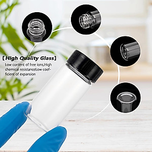 Kesell 20ml Glass Vials with Caps, Small Screw Cap Glass Sample Bottles, Clear Bottle Container, Pack of 20