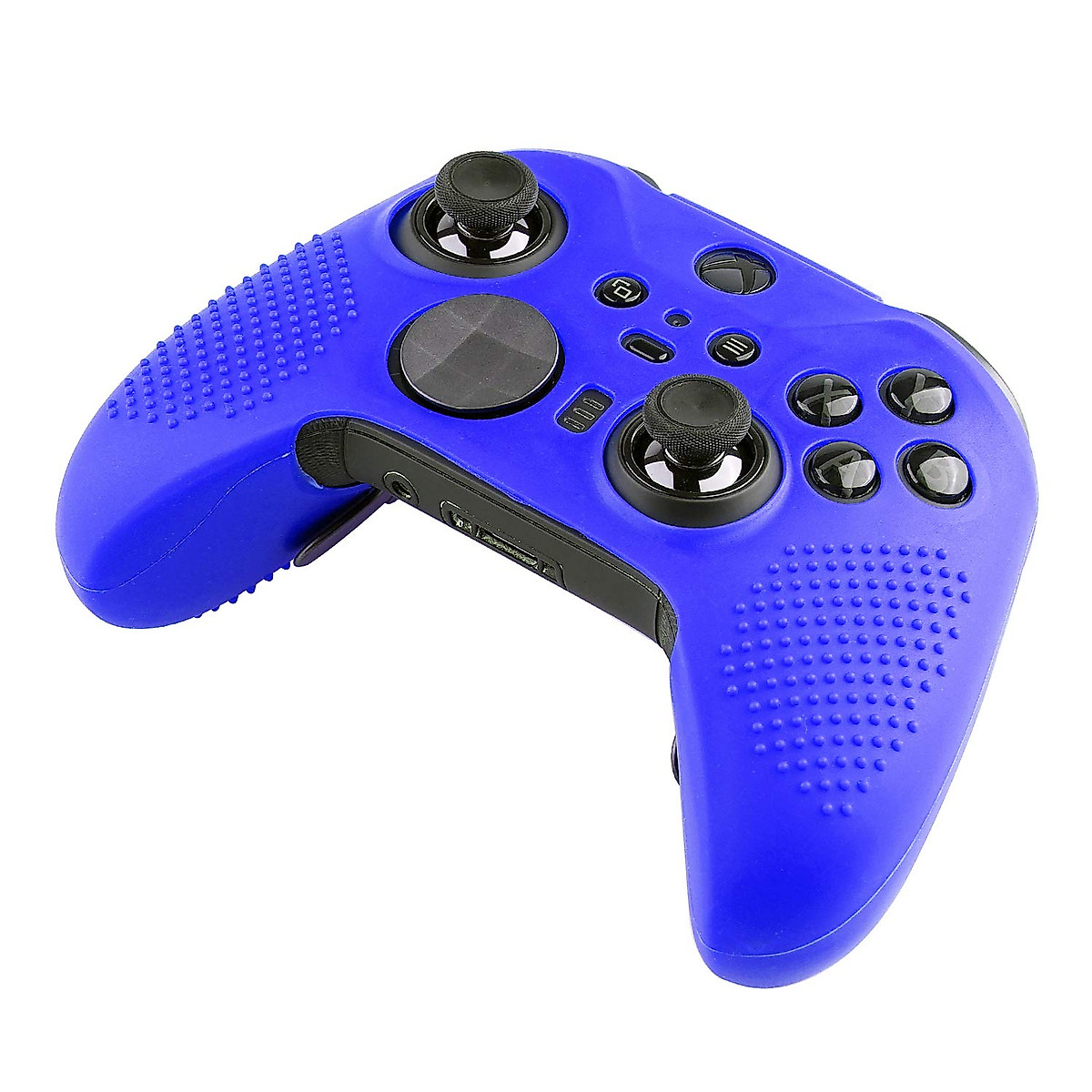 AreMe Soft Anti-Slip Silicone Protective Cover Skins Case with Rubber Thumb Grips Analog Caps for New Xbox One Elite Series 2 Controller (Blue)