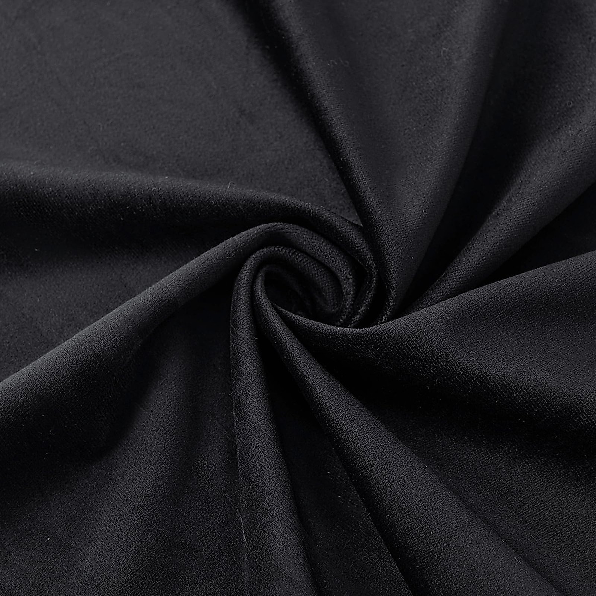 Furnimart Black Swivel Armless Desk Chair with Wheels, Small Velvet Upholstered Home Office Chair Mid-Back Adjustable Chair for Bedroom Dorm Living Room (Velvet-Black)