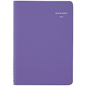 AT-A-GLANCE 2024 Weekly & Monthly Appointment Book Planner, 5-1/2" x 8-1/2", Small, Beautiful Day, Lavender (938P-200-24)