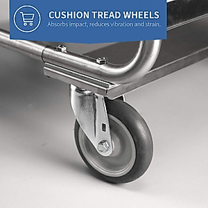 Lakeside Manufacturing 243 Utility Cart, Stainless Steel, 2 Shelves, 500 lb. Capacity (Fully Assembled)