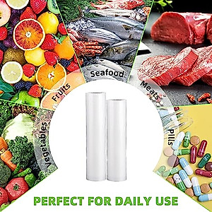 Elegant Choise Vacuum Sealer Bags,2 Pack 8"x200" and 11"x200" Commercial Grade Bag Rolls,BPA Free,Great for vac storage, Meal Prep or Sous Vide Cooking (clear)