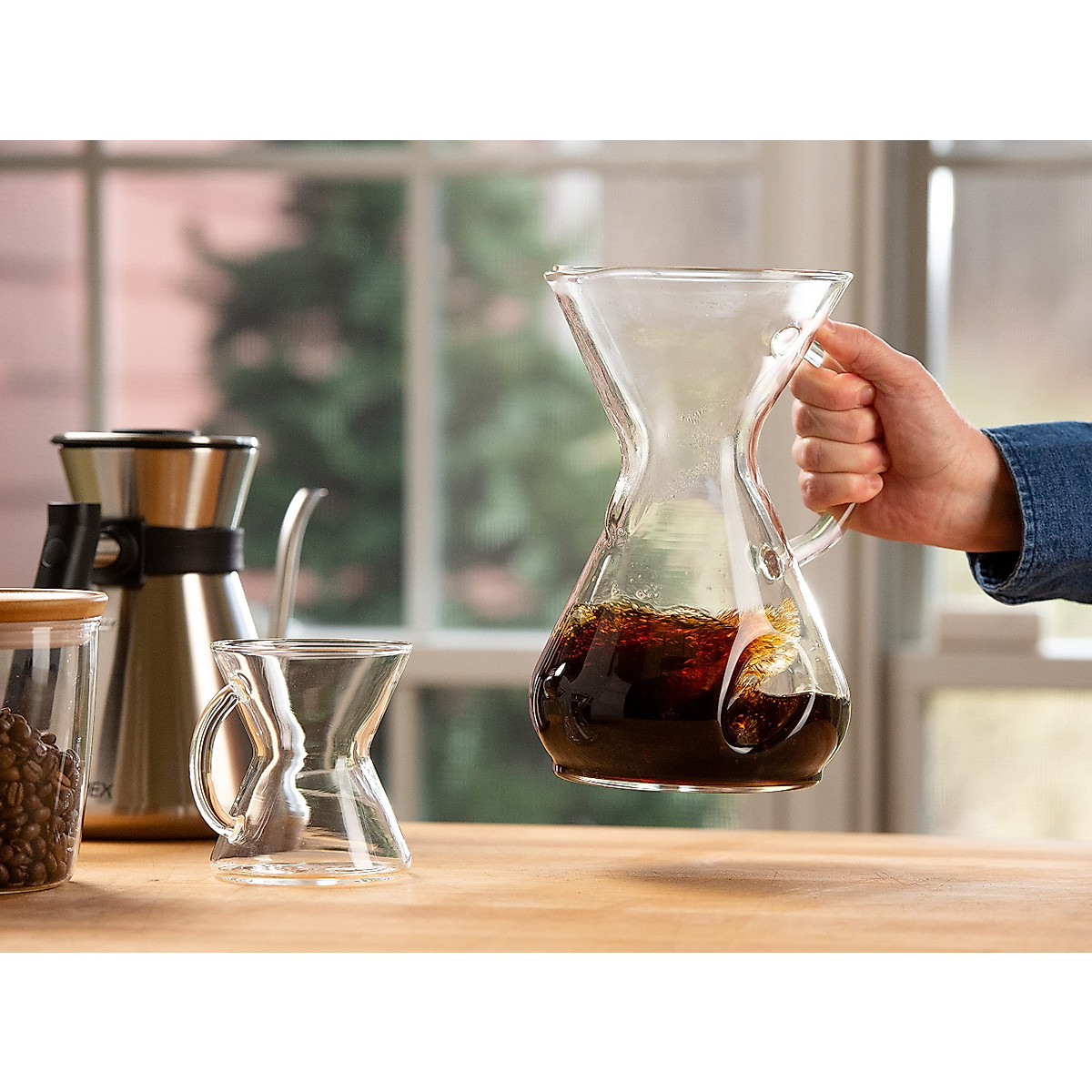 Chemex ChemAer Pour-Over Glass Handle Coffeemaker - 8-Cup - Exclusive Packaging