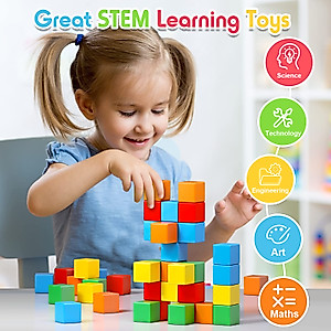 Magnetic Blocks, 1.41 inch Large Magnetic Building Blocks for Toddlers 3 4 5 6 7 8 Years Old Boys Girls Magnetic Cubes for Kids 1-3 Montessori Toys STEM Preschool Educational Building Cube 30 Pcs