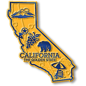 California Six-Piece State Magnet Set by Classic Magnets, Includes 6 Unique Designs, Collectible Souvenirs Made in The USA