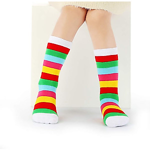 6 Pairs Toddler Girl Knee High Grip Socks, Baby Socks Girl School Socks Anti Slip for Kids Girl (6 Pairs, 12-36 Months)