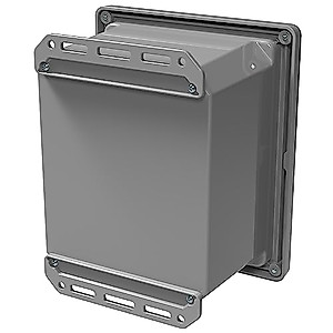 Serpac I352S,TGBG (10.23 x 11.75 x 7.46 in) Polycarbonate IP67 Waterproof UL 508A Plastic Project Junction Box Enclosure with Gray Top Screw Entry Cover and Gray Bottom