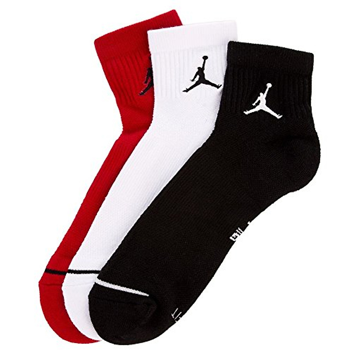 Nike Unisex JORDAN EVERYDAY MAX ANKLE 3PR, BLACK/WHITE/GYM RED, XL
