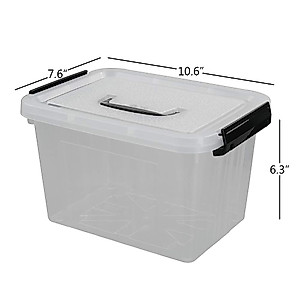 Asking 6 Quart Plastic Storage Box with Handle, 6-Pack, F