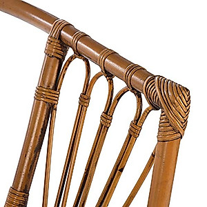 SAFAVIEH Home Adriana Coastal Honey Brown Wash Rattan (Set of 2) Accent Chair (ACH6505C-SET2)