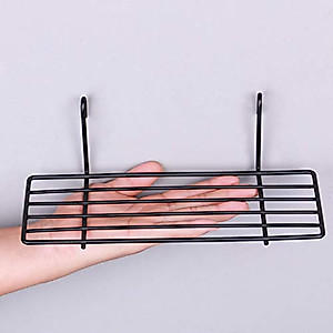 Kaforise Hanging Straight Shelf for Wire Wall Grid Panel, Small Wire Wall Organizer and Display Shelf, Size 9.8"X3.9" ,Black Painted