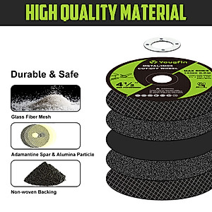 Yougfin Cut Off Wheels 52 Pack, Quality Thin 4 1/2 x0.04x7/8 inch Cutting Disc, Metal & Stainless Steel Aggressive Cutting Wheel for Angle Grinder, General Purpose Metal Cutting (4.5inch)