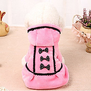 HonpraD Puppy Clothes Dog Jacket Costume Apparel Coat Supplies Puppy Winter Pet Clothes Soft Stretch Warm Fleece Pull-Over