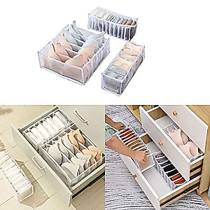 GBXPQEC Houseware Underwear Organizer Foldable Underwear Storage Divider Boxes Underwear Storage Bag For Store Socks, Underwear, Ties (White)
