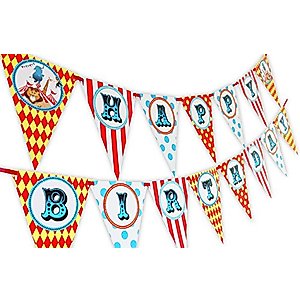 Big Top Circus Happy Birthday Banner Pennant