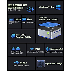 Intel 11th N5105 Mini PC, Nucbox5 Pro Micro Desktop Computer Windows 11 Pro 8GB RAM 512GB SSD M.2 2242 Micro PC with Dual HDMI 4K, Dual DDR4, Dual WiFi5, Giga, BT4.2& Cooling Fans