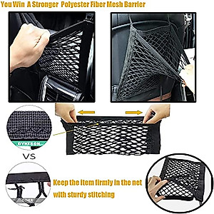 DYKESON Dog Car Net Barrier Pet Barrier with Auto Safety Mesh Organizer Baby Stretchable Storage Bag Universal for Cars, SUVs -Easy Install, Car Divider for Driving Safely with Children & Pets