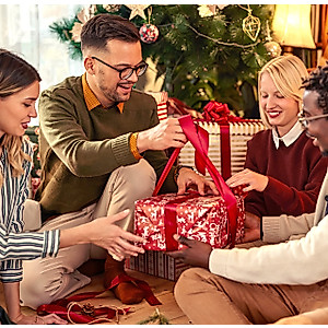Gift Boutique 6 Pack Christmas Candy Cane Striped Gift Baskets 8" x 10" Rectangle Red & White Stripes Empty Gift Basket with Handles Cardboard Market Tray for Holiday Decorative Present Wrapping
