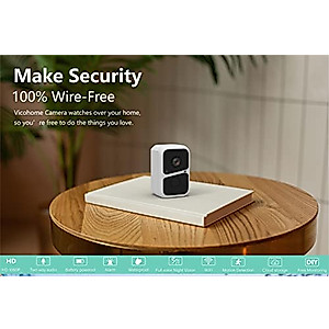 Aprilmin Security Cameras Indoor/Outdoor Spotlight & Siren 1080P Battery Powered WiFi Cameras, AI Motion Detection,PIR Sensing,Color Night Vision, 2-Way Talk, IP65, SD/Cloud,Vicohome App