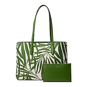 Kate Spade New York All Day Palm Fronds Printed PVC Large Tote Bitter Greens Multi One Size