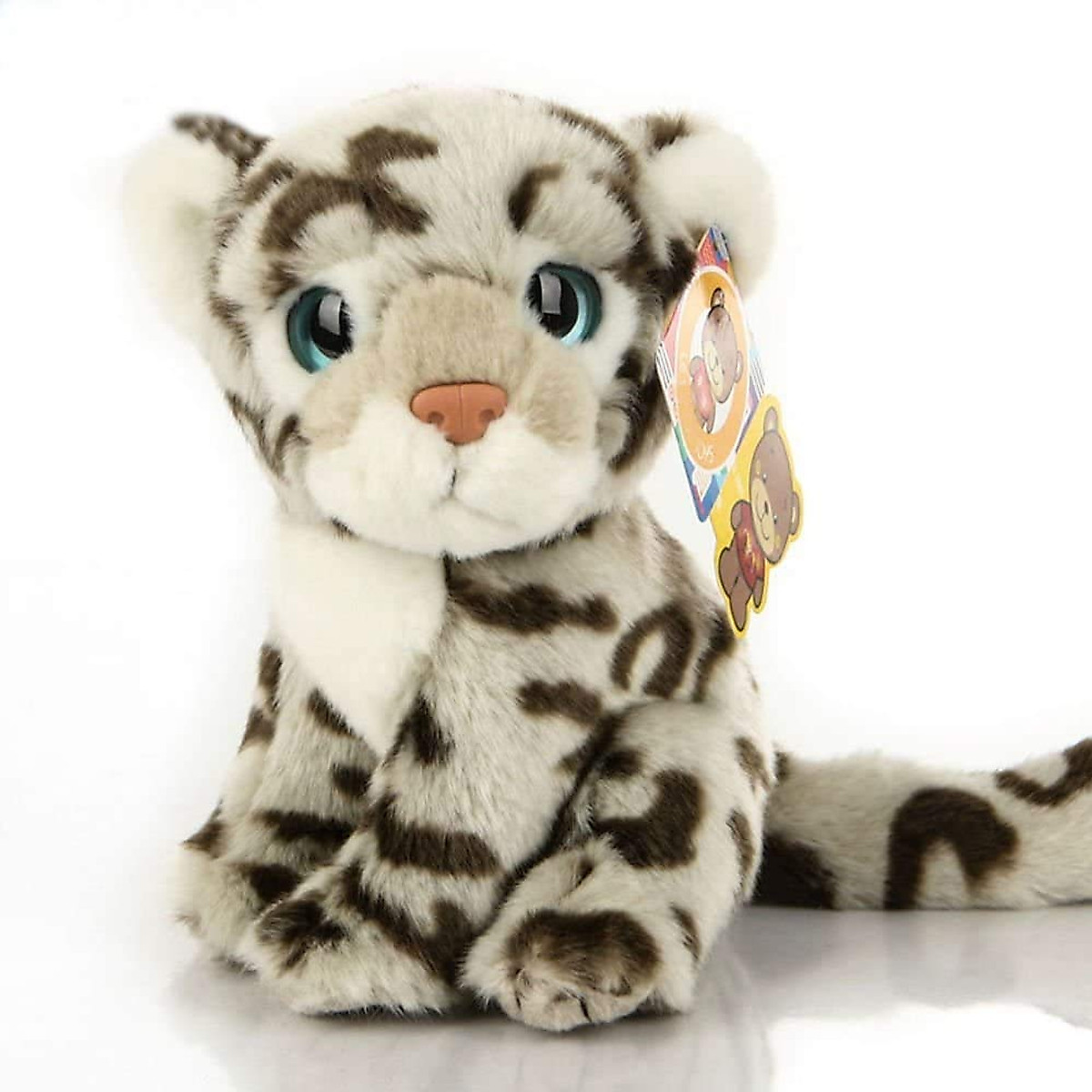 Honey Candy 8-Inch Simulation Snow Leopard Plush Animal Toy Plush Cheetah Stuffed Toys (Snow Leopard)