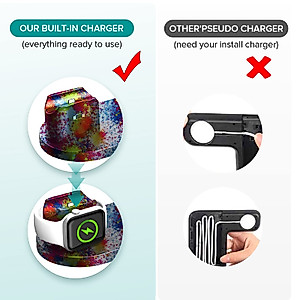 Atrden [Multi-Function Wireless Charging Station] 6 in 1, 15W Fast Wireless Charger for iPhone 14/13/12/11 Series, iWatch 7/6/5/4/3, AirPods and Smartphones (Colourful)