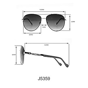 Jessica Simpson Women's J5359 Fashionable Metal Aviator Pilot Sunglasses with UV400 Protection - Glamorous Sunglasses for Women, 60mm