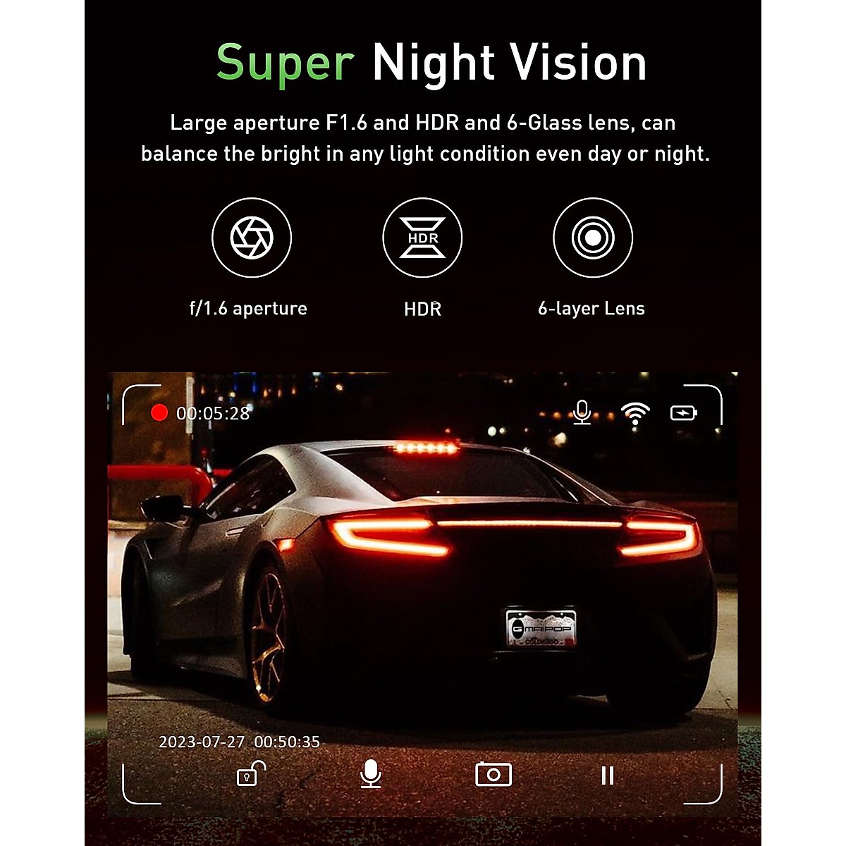 Dash Cam Front and Rear,4K+1080P WiFi Dual Dash Camera for Cars with App, 3" IPS Dashboard Camera Recorder,Night Vision,24H/7 Parking Mode, Loop Recording,170° Wide Angle,Free 64GB SD Card
