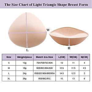 Sibrawom Cotton Mastectomy Breast Prosthesis Forms Triangle Shape Light-weight Breathable Sponge Insert Pads Only One Piece