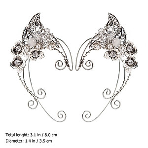 GANAZONO Elf Ear Cuffs Fairy Earrings Pearl Wing Cuff Wrap Earrings Elven Ear Clips Jewelry Gift