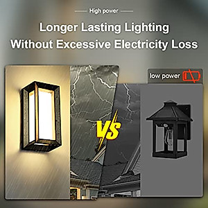 LED Outdoor Wall Porch Light,2 Pack Modern Wall Sconce 3000K Waterproof Exterior Lighting Fixtures Wall Mount