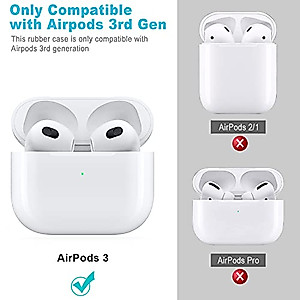 Leopard Silicone Airpods 3 Case 2021 (Not Fit Pro), Gawnock Soft Case Cover Flexible for Airpods 3rd Generation Floral Print Cover for Women Girls with Keychain (Grey Leopard)