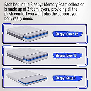 Sleepy's by Mattress Firm | Memory Foam Doze Mattress | King Size | 10" Medium Comfort | Pressure Relief | Moisture Wicking Breathable | Adjustable Base Friendly