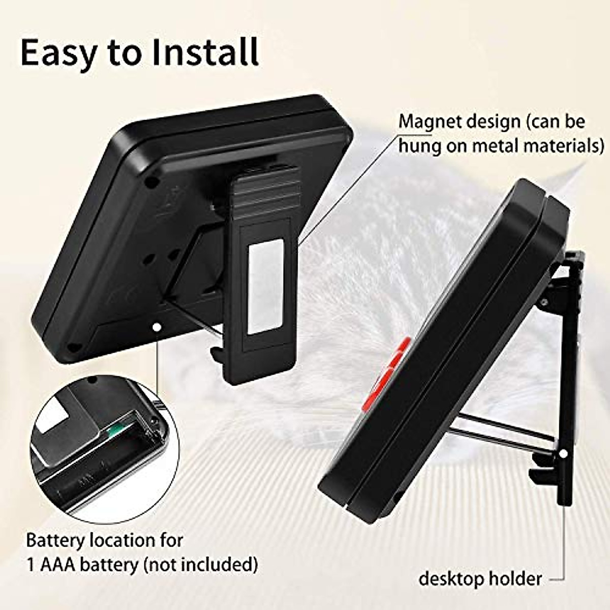 Simple Deluxe 6 X 8 Inch 8W Reptile Heating Pad with 2-Probe Digital Thermometer and Hygrometer Under Tank Heater Terrarium Warmer Heat Mat for Amphibians and Reptiles Pet, Black