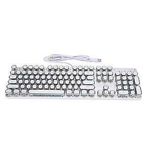 Byged Gaming Keyboard, Bluetooth Wired RGB Backlit Computer Mechanical Keyboard with Retro Keycap, USB Plug-and-Play, for Pc, Laptop and Computer for Gamer Typewriter