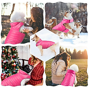 Dogcheer Dog Winter Coat Reversible, Lightweight Pet Jacket Warm Vest, Reflective Dog Clothes for Cold Weather, Waterproof Outdoor Puppy Puffer Jacket Apparel for Small Medium Large Dogs