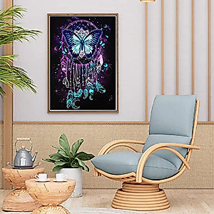 cupmod Fantasy Dream Catcher Cross Stitch Kits,Butterfly Stamped Cross Stitch Kits for Adults,Counted Embroidery Needlepoint Kits Patterns Crafts Decor